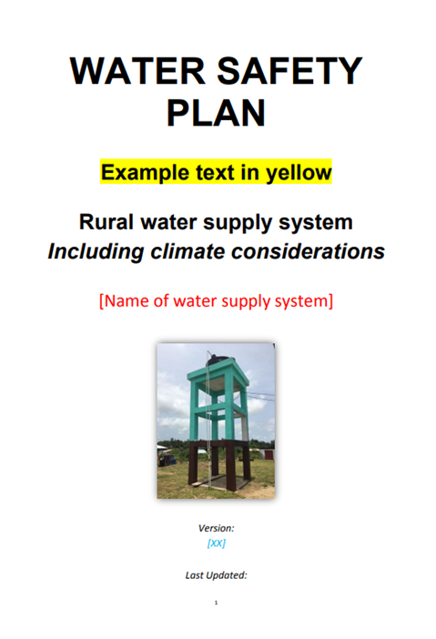 Template Climate Resilient Water Safety Plan for Rural System